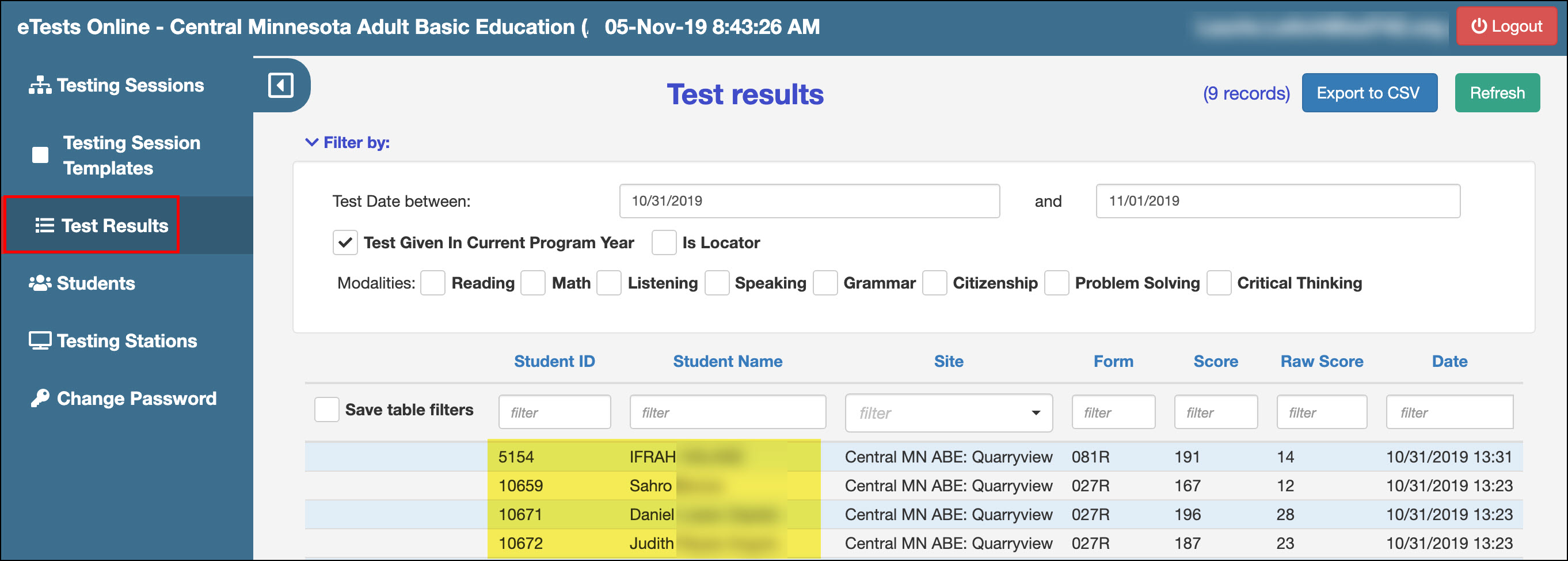 Upload CASAS Test Scores – SiD Help Center