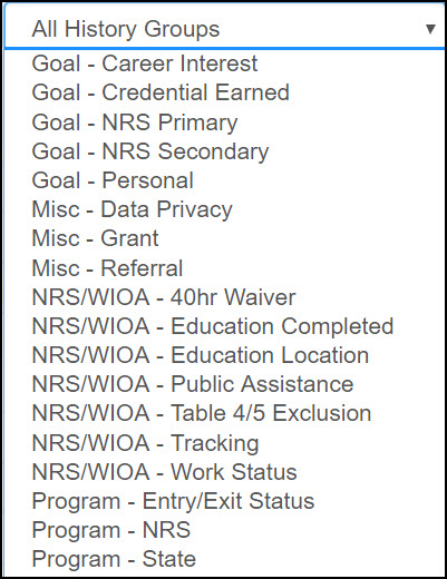 Overview: History Groups and Items – SiD Help Center
